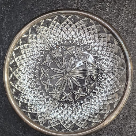 Indiana Glass | Dining | Vintage Indiana Glass Diamond Point Silver ...